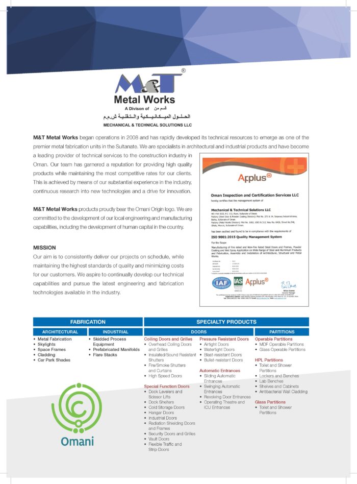 Mechanical & Technical Solutions LLC | Group Profile